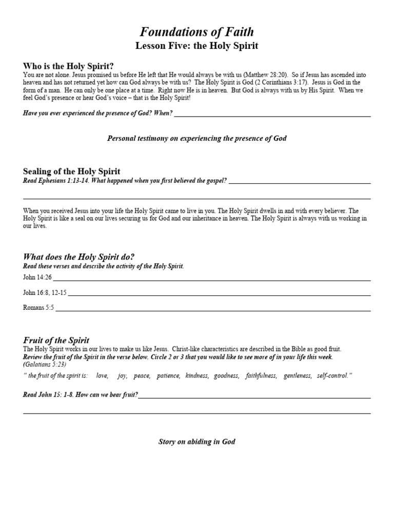 discipleship-lesson-5 | PDF | Baptism | Baptism With The Holy Spirit