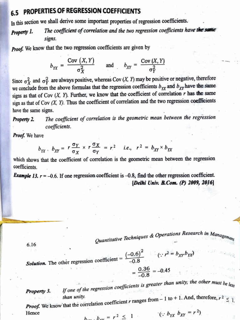 Properties of Regression Coefficients | PDF | Algorithms | Econometrics