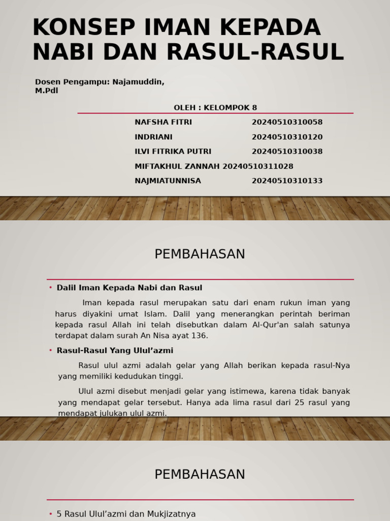 Konsep Iman Kepada Nabi Dan Rasul-Rasul | PDF