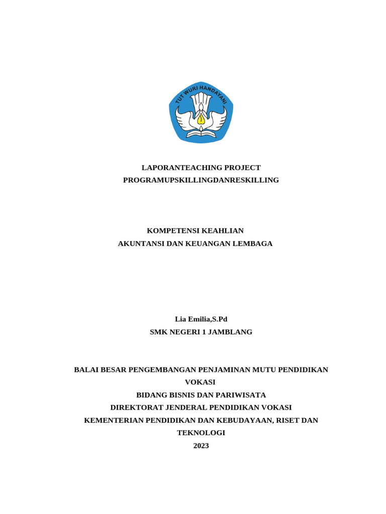 Laporan Teaching Project Magang Industri Lia Emilia | PDF