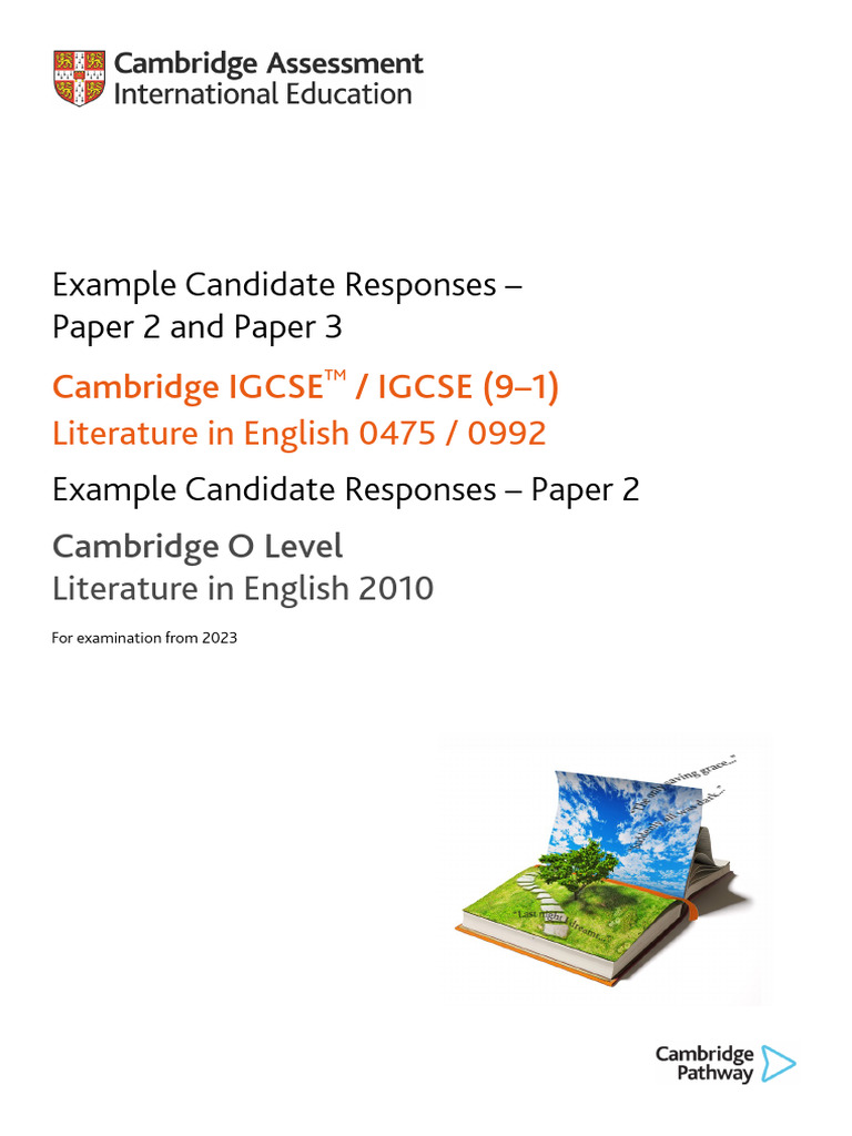 0475 Example Candidate Responses Paper 2 and 3 (For Examination From ...