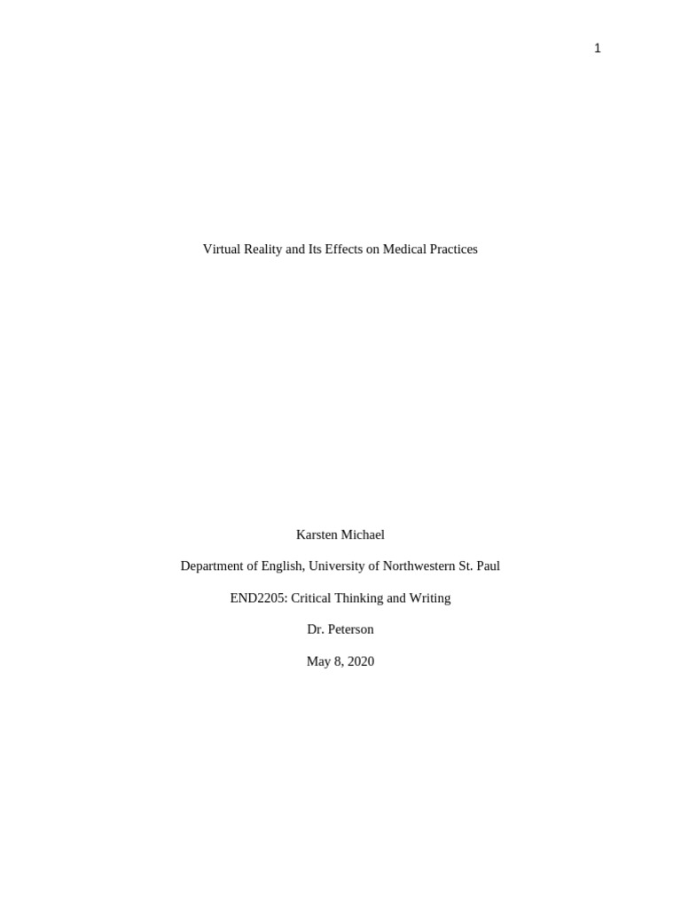 crit thinking final draft | PDF | Stroke | Virtual Reality crit thinking final draft | PDF | Stroke | Virtual Reality