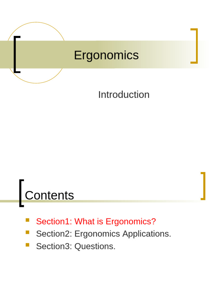 01-Introduction To Ergonomics | PDF | Human Factors And Ergonomics ...