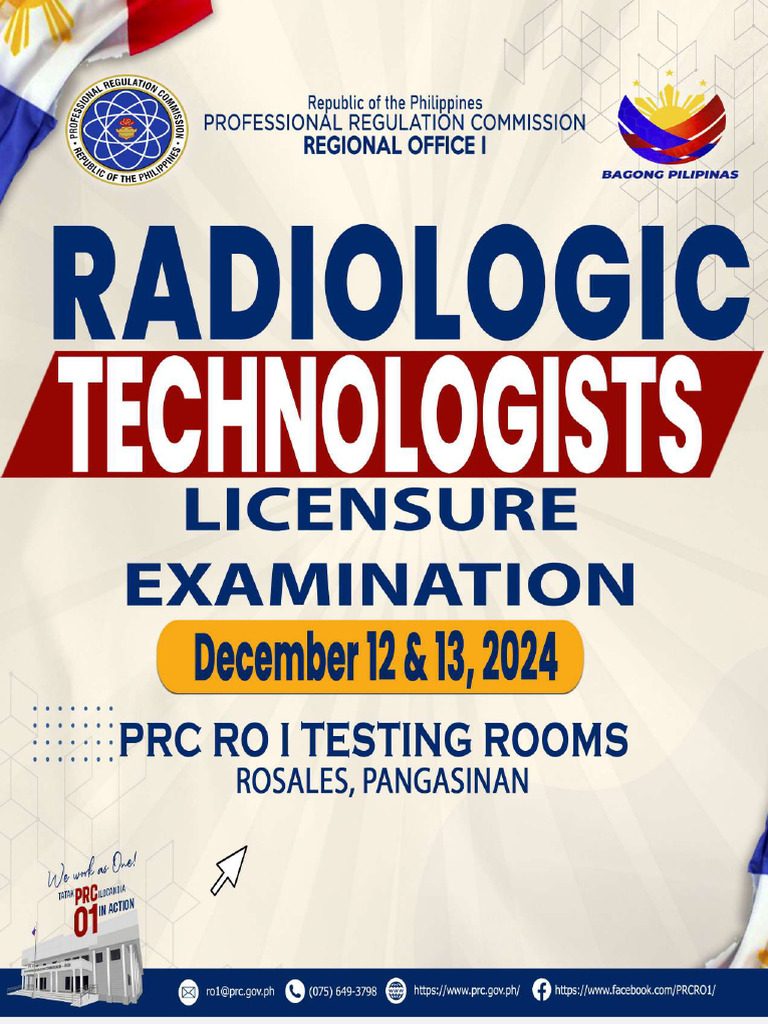 Radiologic Technologist Exam Schedule 2024 | PDF | Radiology | Medical Imaging