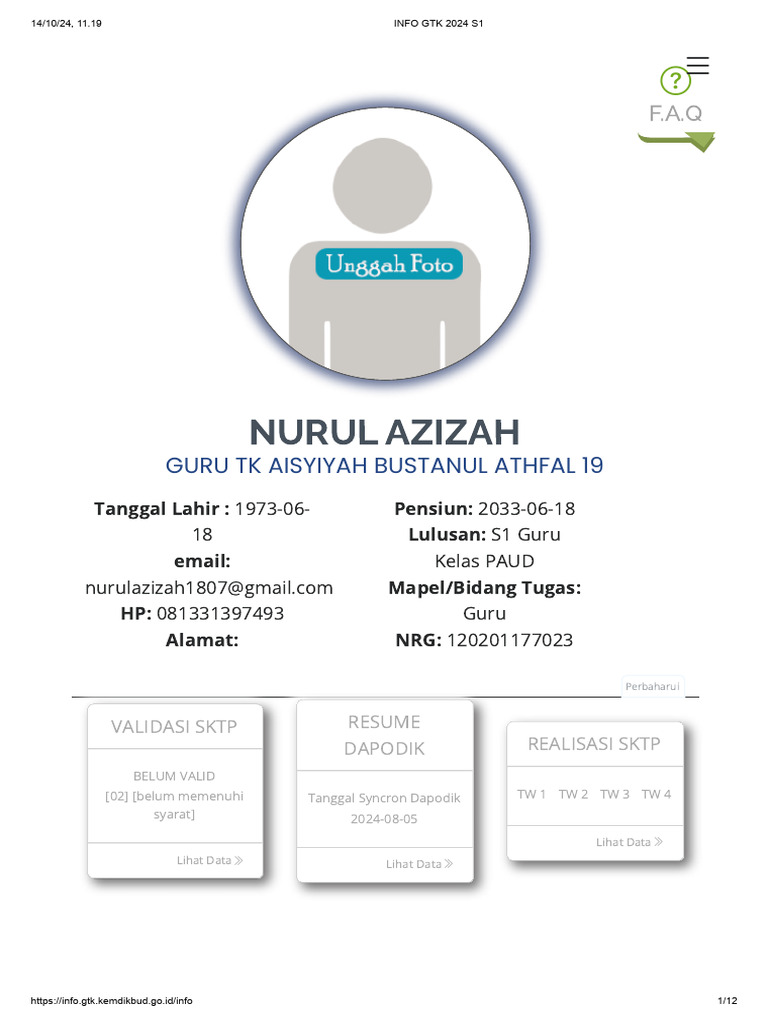 Info GTK 2024 S1 Nurul Azizah | PDF