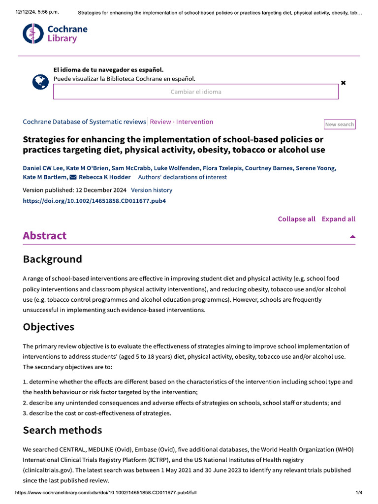 Strategies for enhancing the implementation of school‐based policies or ... Strategies for enhancing the implementation of school‐based policies or ...
