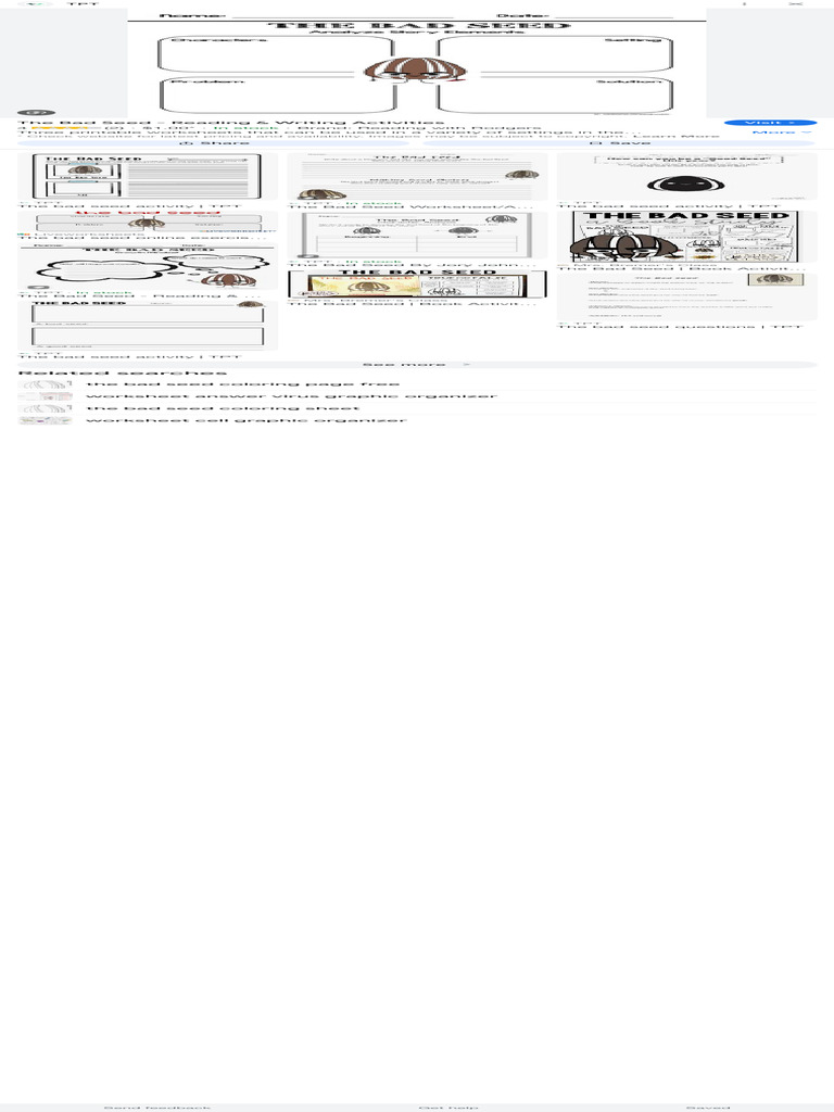 The Bad Seed Worksheet - Google Search | PDF