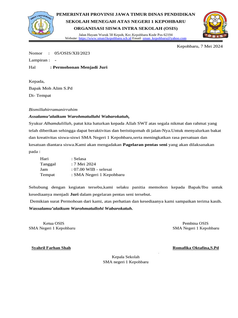 UNDANGAN DEWAN JURI 2024 | PDF