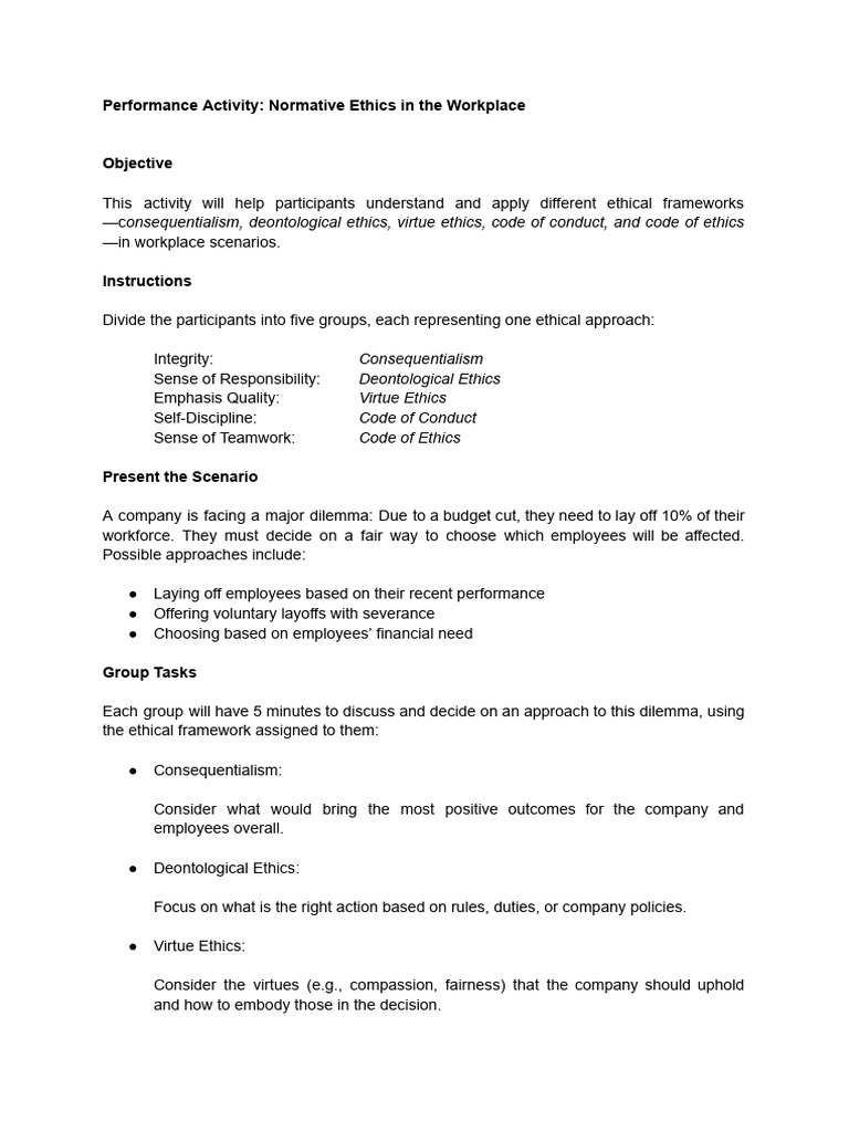 Performance Activity | PDF