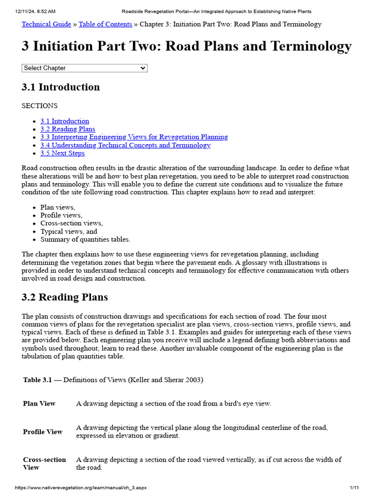 Road Plans & Terminology Guide | PDF | Road | Drainage