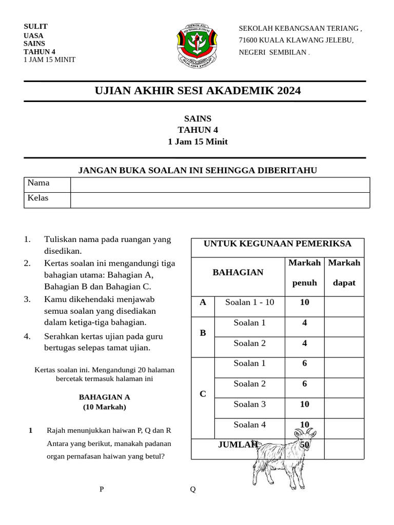 UASA SAINS T4 2024 | PDF