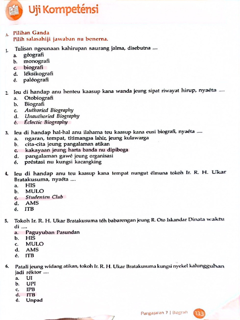 Latihan Soal Bhs Sunda | PDF