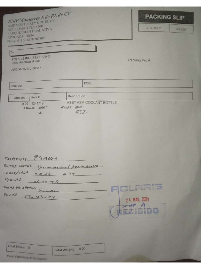 Proof of Delivery | PDF