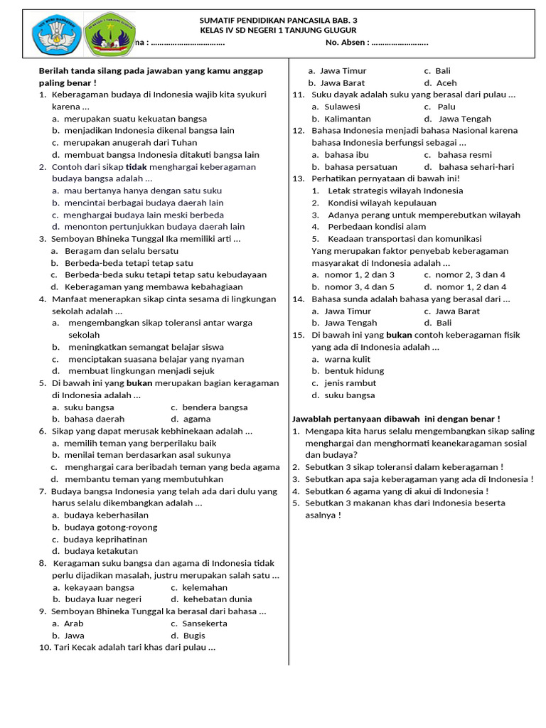 Uh Pend. Pancasila Bab 3 | PDF