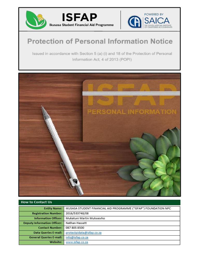 ISFAP Personal Information Protection Guide | PDF | Information | Justice