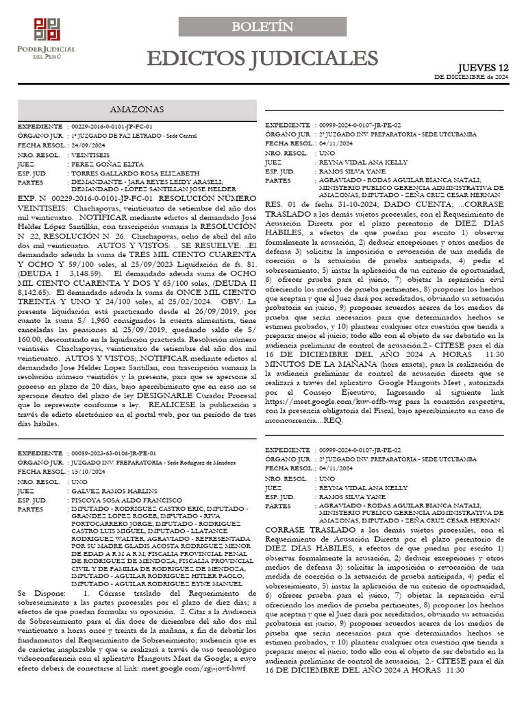 Boletin 12 12 2024 | PDF | Fiscal | Sentencia (ley)