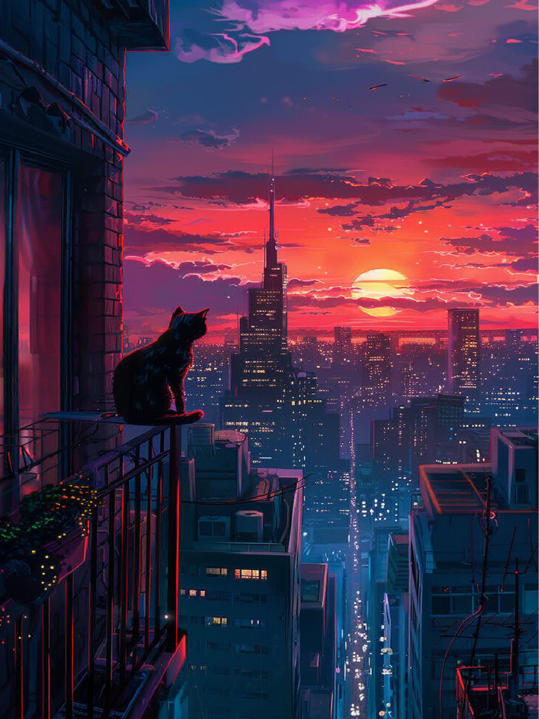Cat & Sunset | PDF