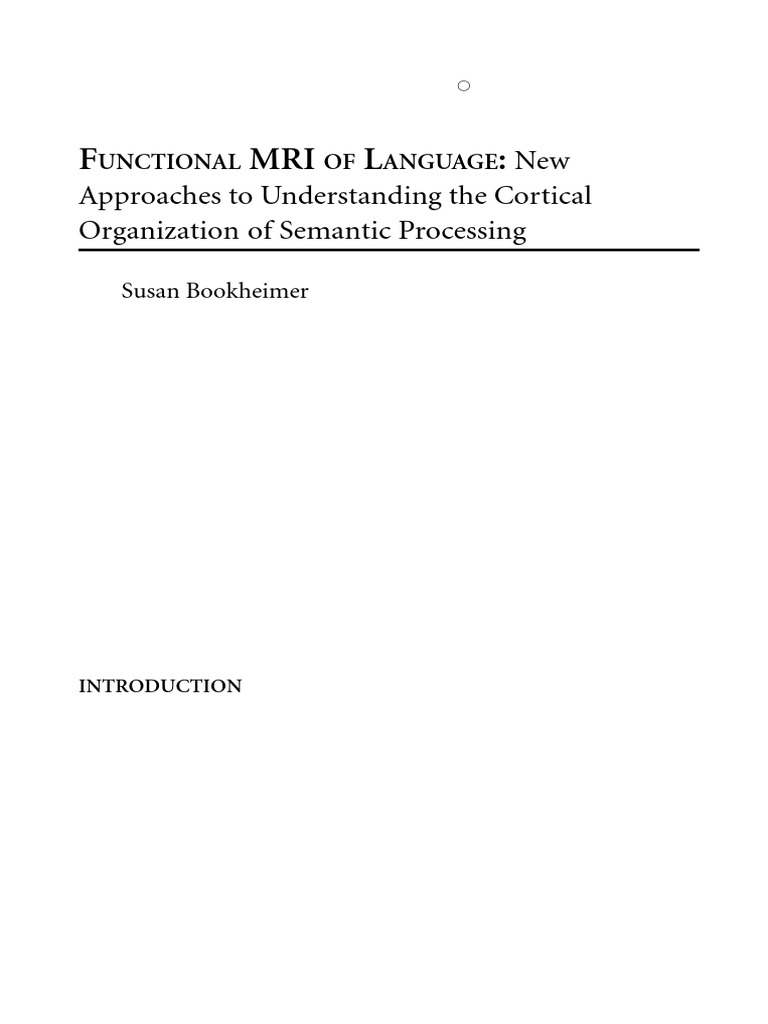 Functional Mri of Language | PDF | Aphasia | Functional Magnetic ...