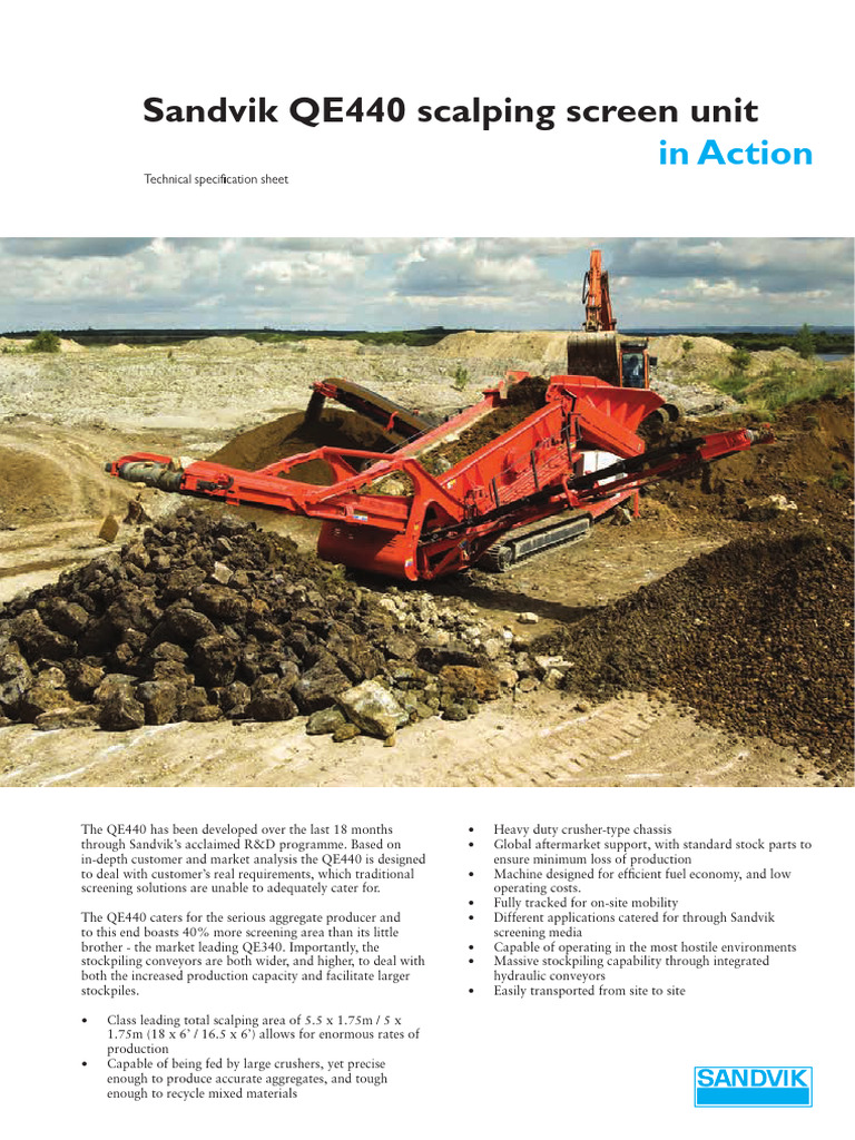 Sandvik QE440 Scalper Zaranda | PDF