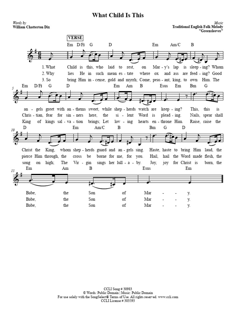 What Child Is This (Greensleeves) - Lead-Em | PDF | Christmas Music | Jesus