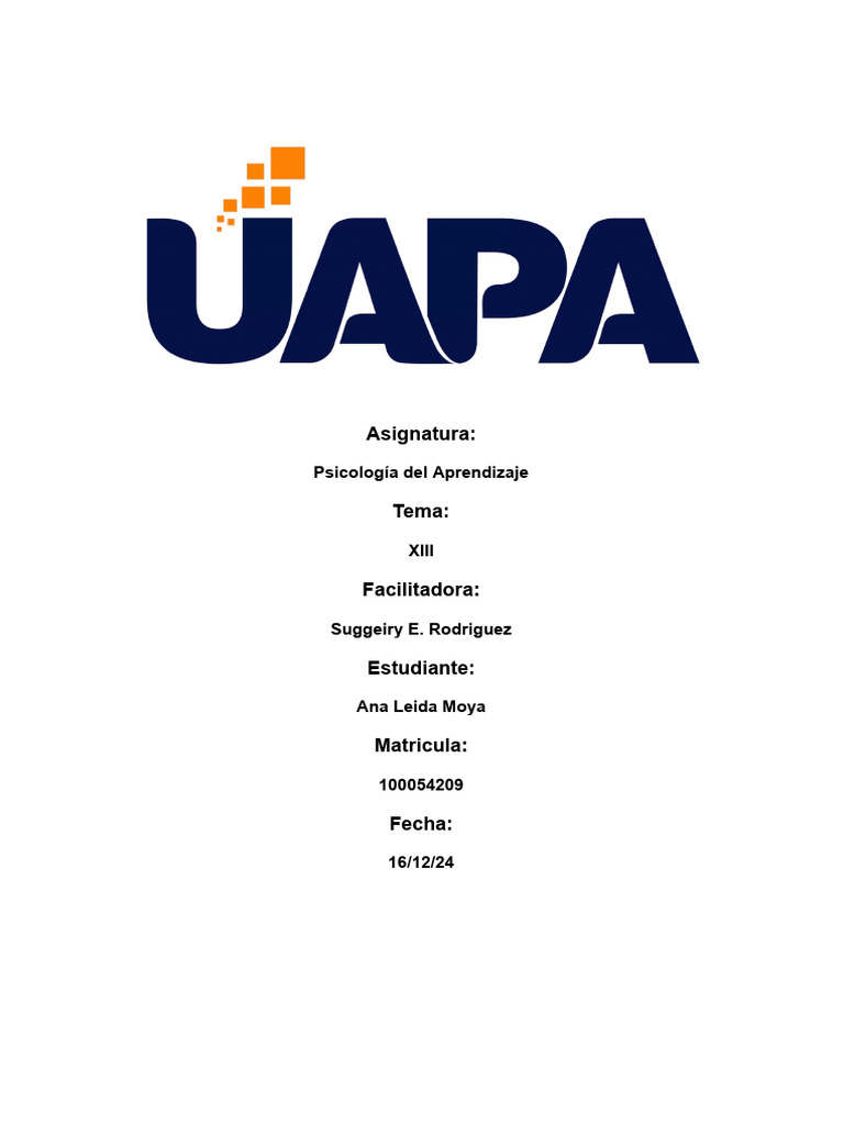 Tarea Psico Apre. | PDF | Aprendizaje | Maestros