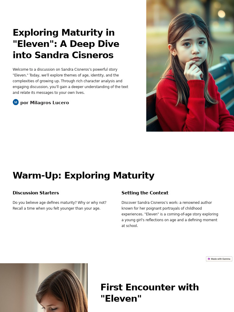 Exploring Maturity in Eleven A Deep Dive Into Sandra Cisneros | PDF ...