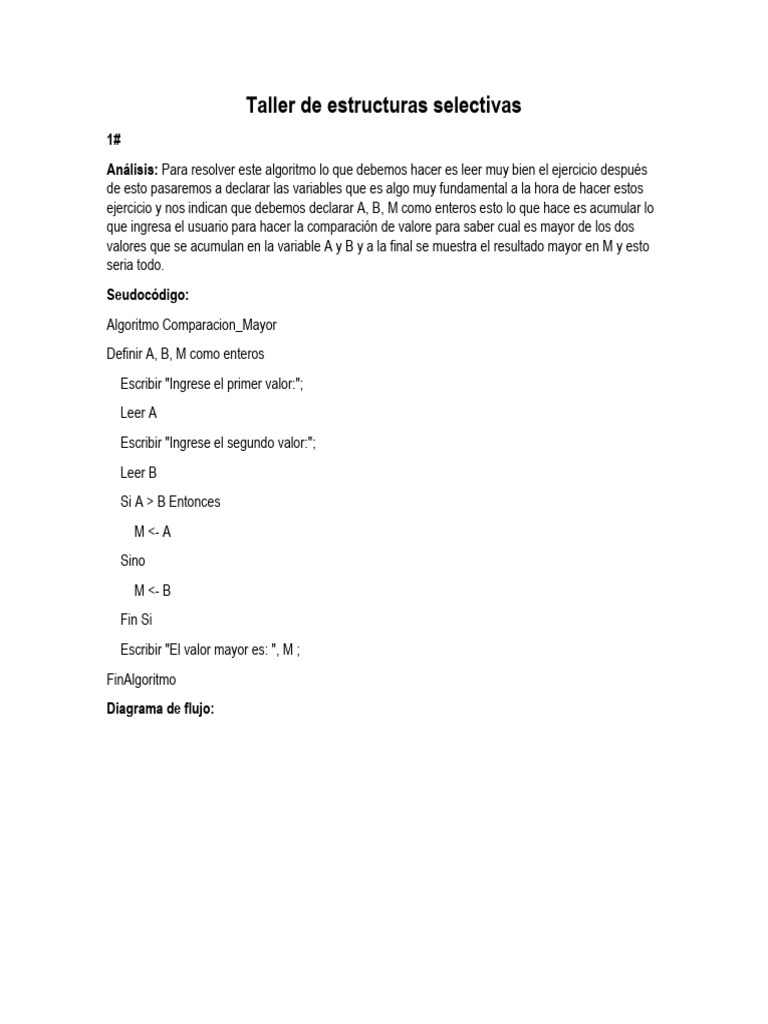 Taller de Estructuras Selectivas - 1045424583 | PDF | Algoritmos | Presupuesto