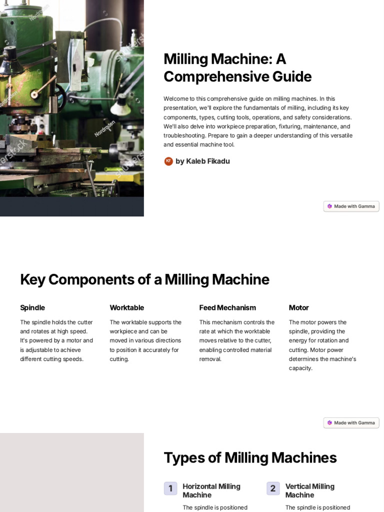 Milling Machine A Comprehensive Guide | PDF | Numerical Control | Gear