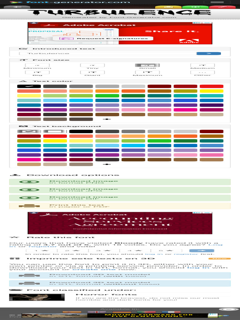 Bloody Font & Text Generator | PDF