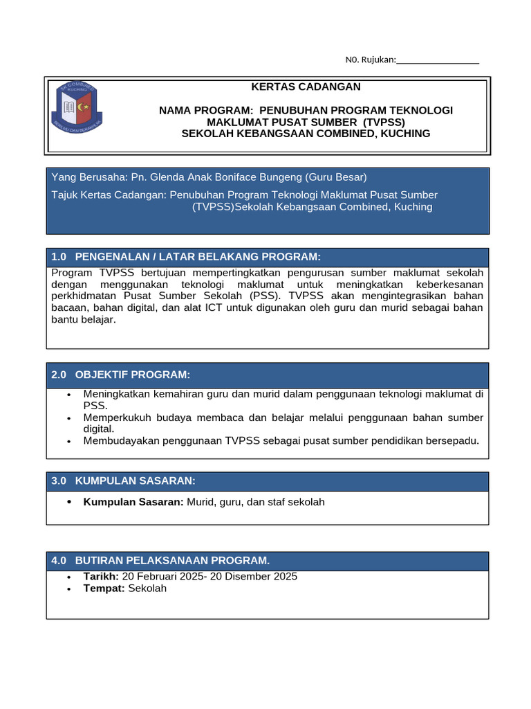 Kertas Cadangan TVPSS 2025 | PDF