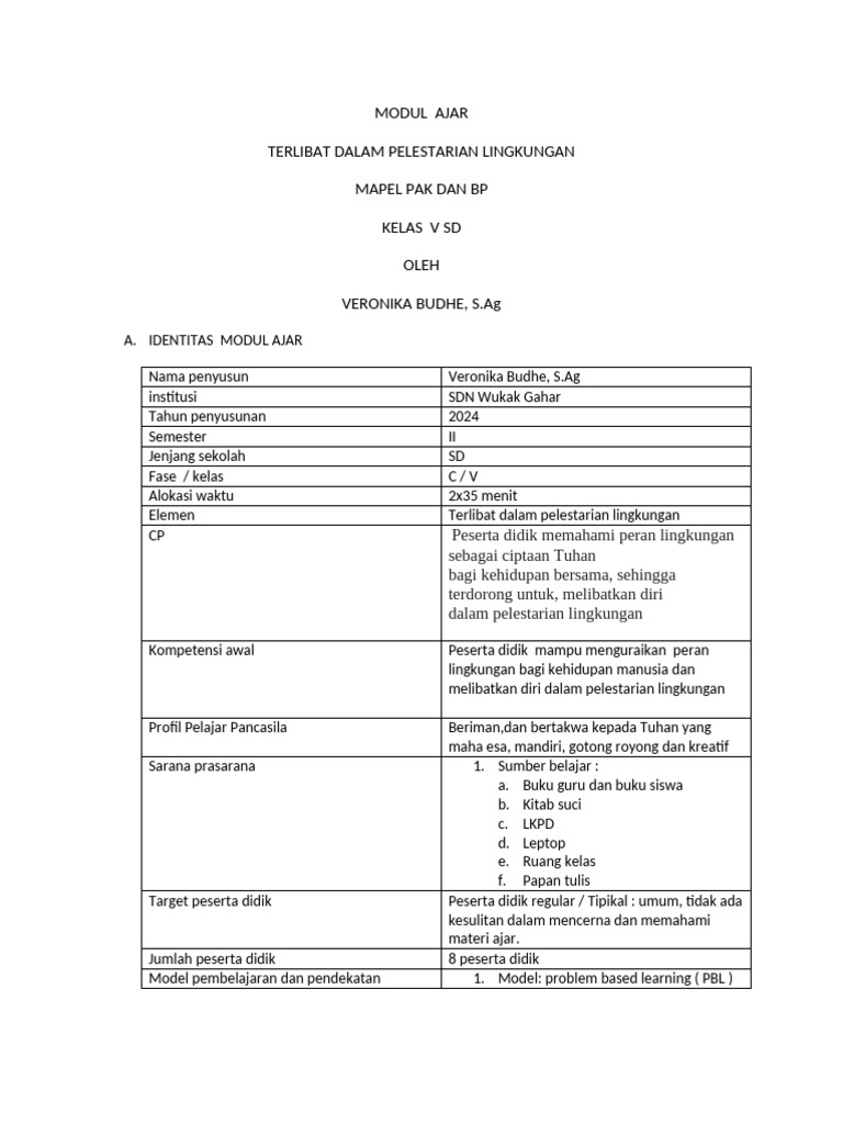 MODUL AJAR KLS 3 | PDF