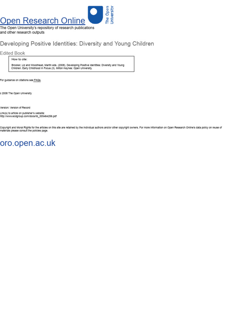 Developing Positive Identities | PDF