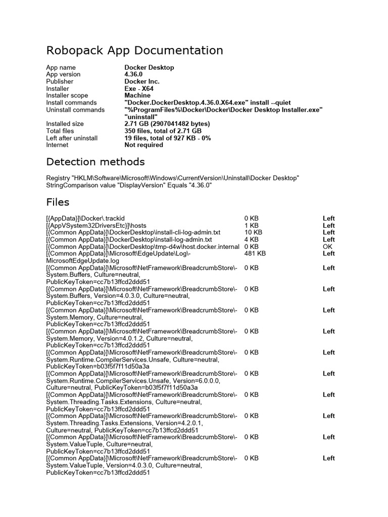 Docker Desktop 4.36.0 Robopack App Documentation | PDF | Windows Registry | Installation ...