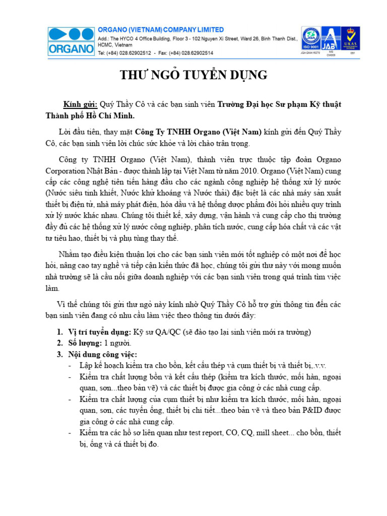 OV - Open Letter - HCMUTE | PDF