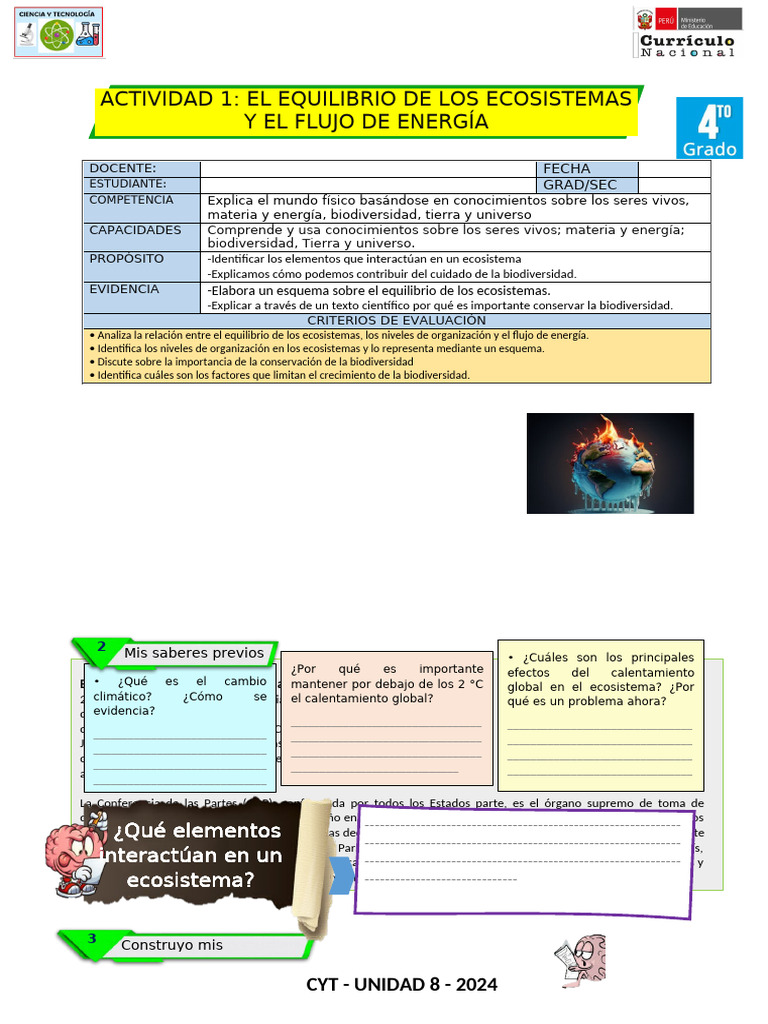 A-4º ACT 1-CYT-UND 8 | PDF | Biodiversidad | Ecosistema