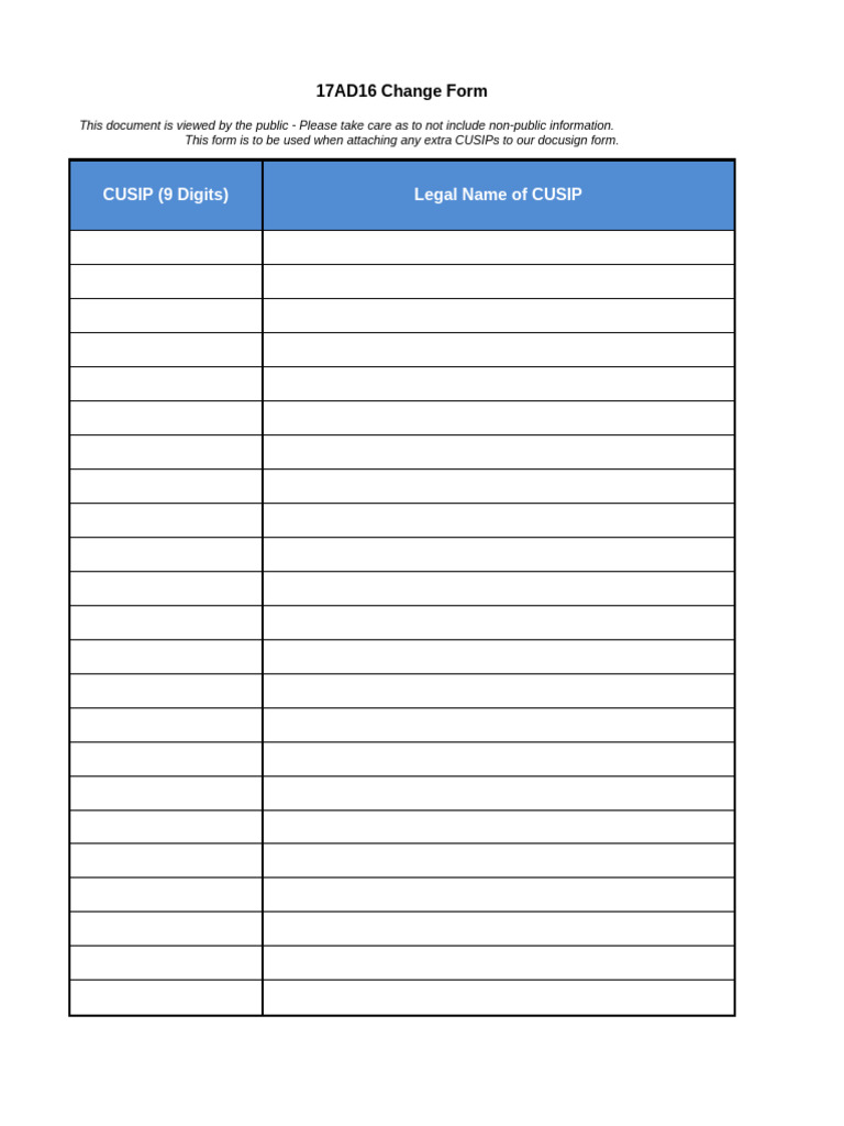 Additional CUSIP 17AD | PDF