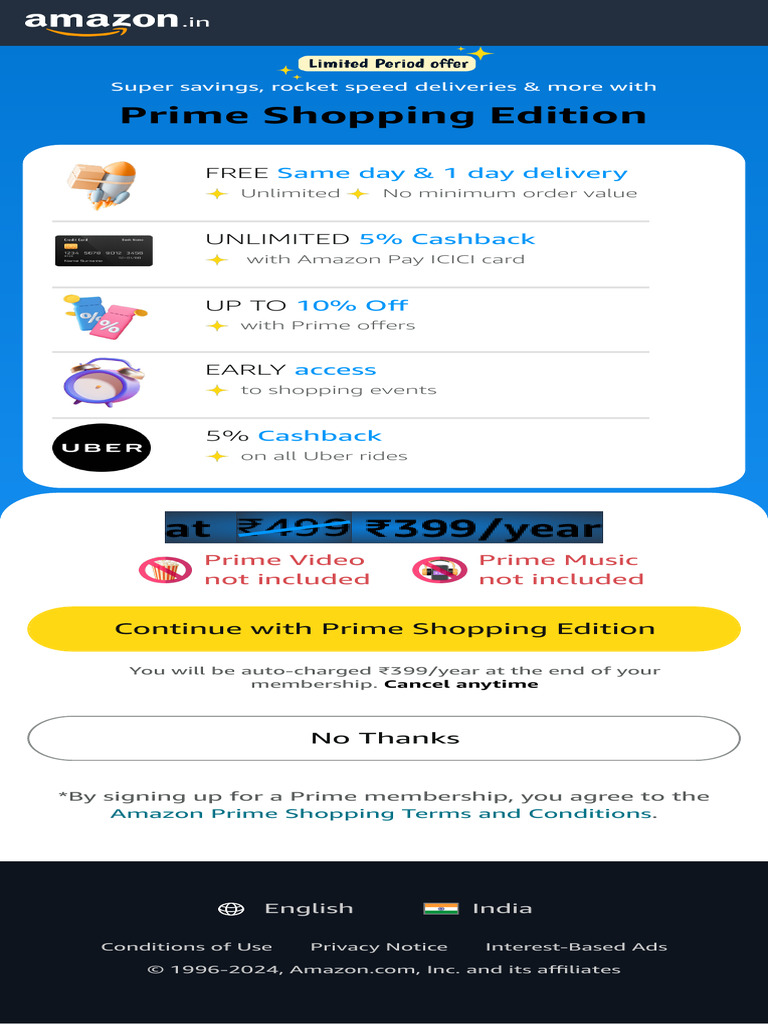 Amazon Prime Shopping Benefits | PDF