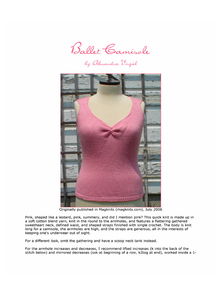 Alexandra Virgil - Knitted Ballerina Camisole | PDF