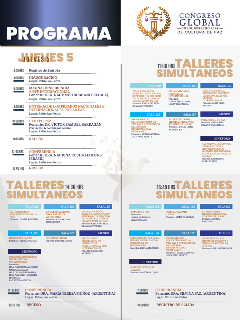 Programa de Talleres y Conferencias sobre Paz | PDF