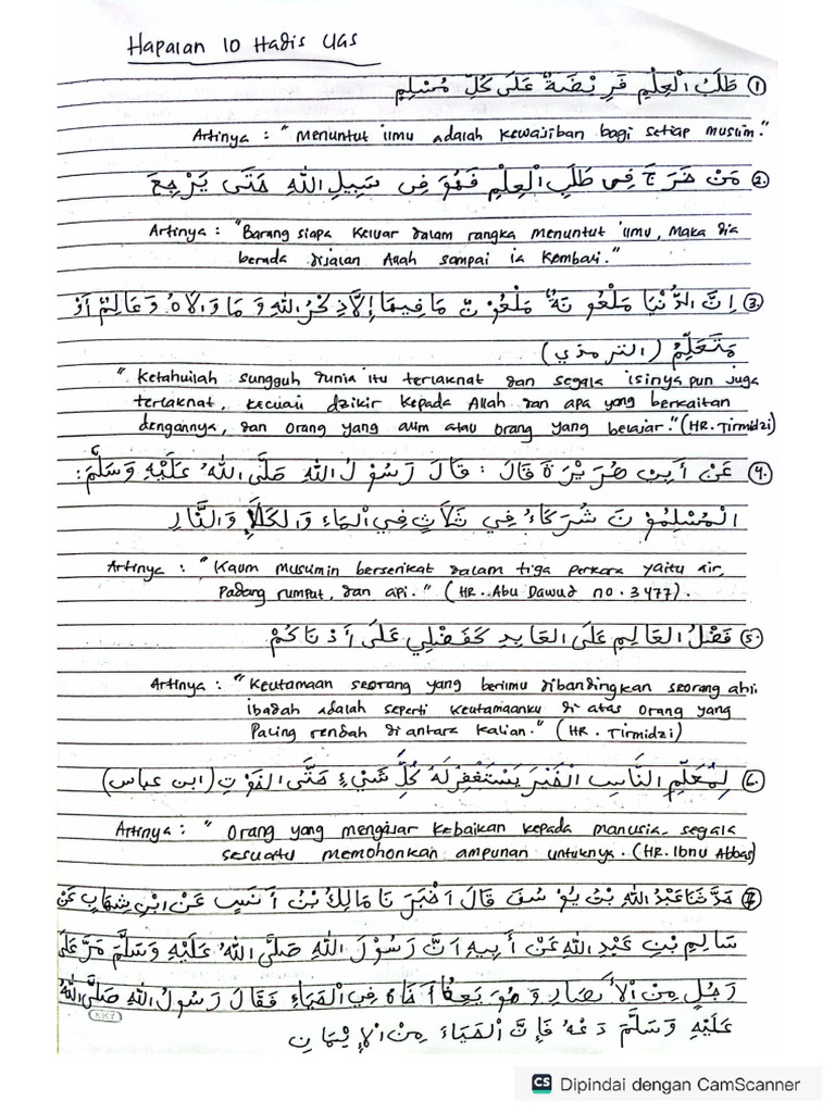 Hapalan Hadis 10 Buah | PDF