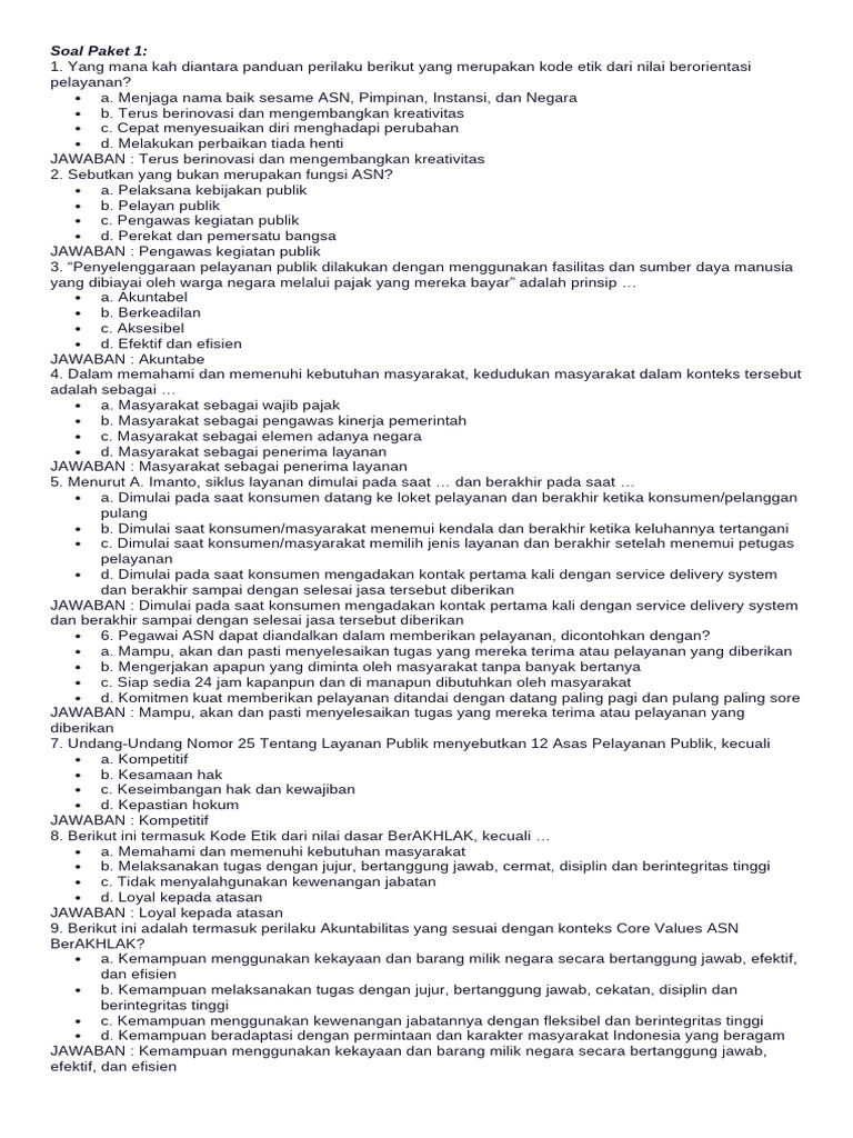 Soal MOOC PPPK-1 | PDF