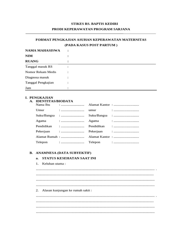Format Kasus Postpartum Pdf