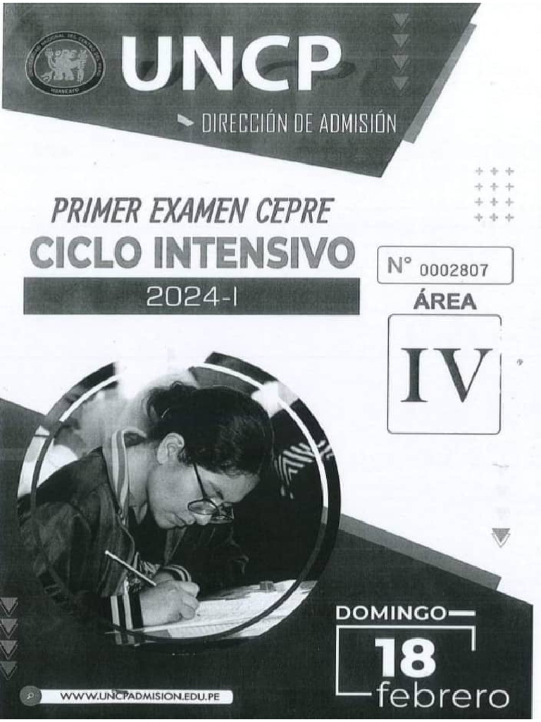 Primer Examen Cepre Área IV | PDF