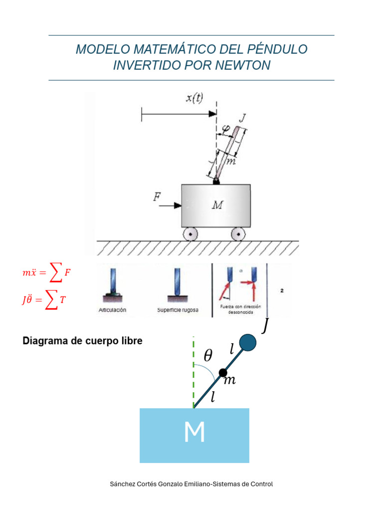 Modelo Matemático Del Péndulo Invertido Por Newton | PDF