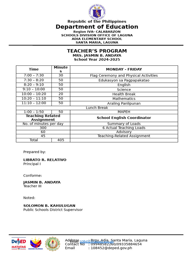 TEACHERS-PROGRAM-2024-GRADE 3 | PDF