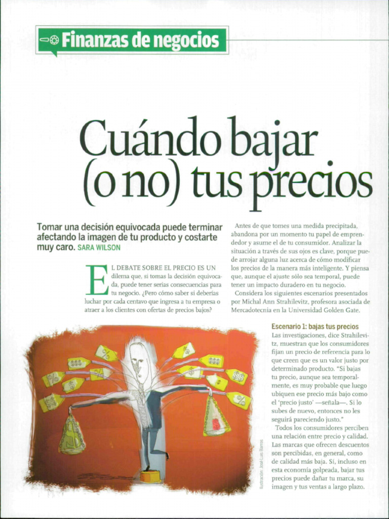8 Cuándo Bajar o No Tus Precios | PDF | Marketing | Precios