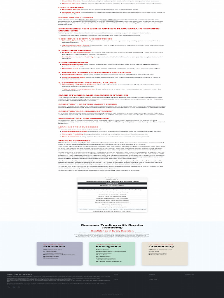 The Trader's Guide To Mastering Real-Time Option Flows and Unusual ...