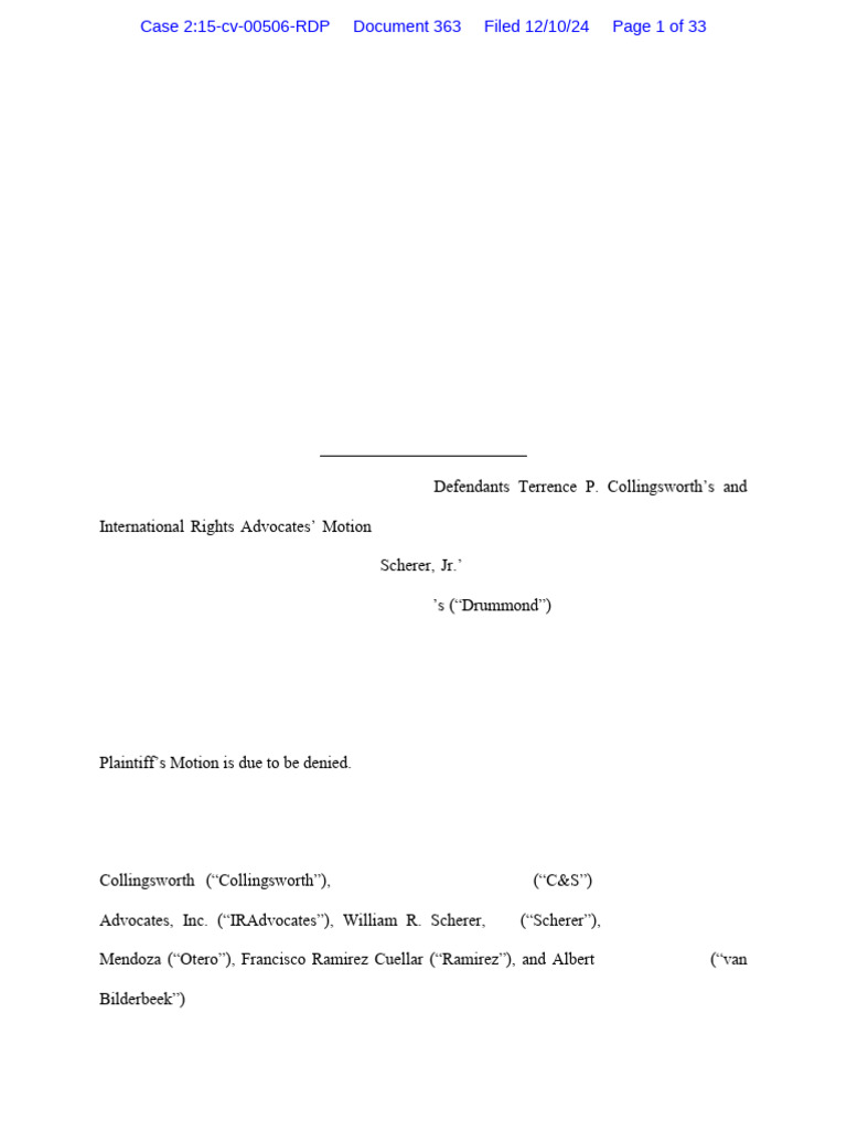 Drummond Order Denying Summary Judgment in RICO Case | PDF | Racketeer ...