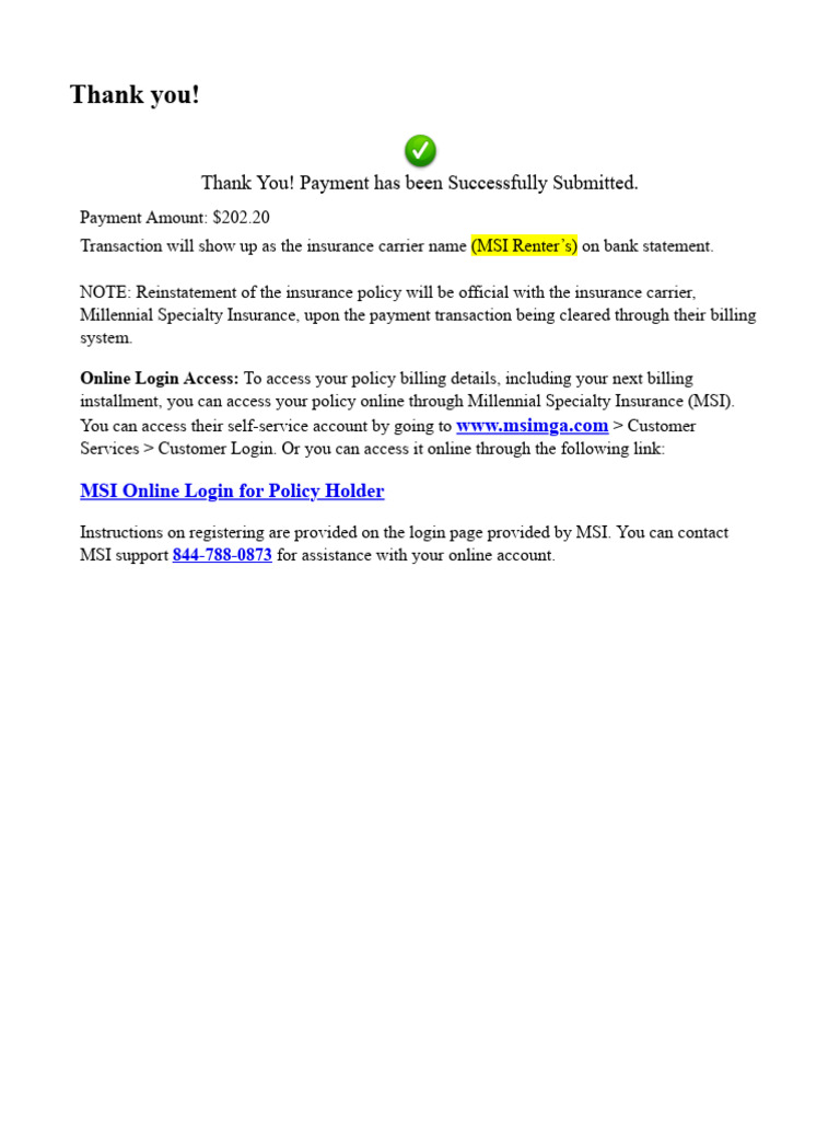 EPremium Insurance - Payment Confirmation | PDF