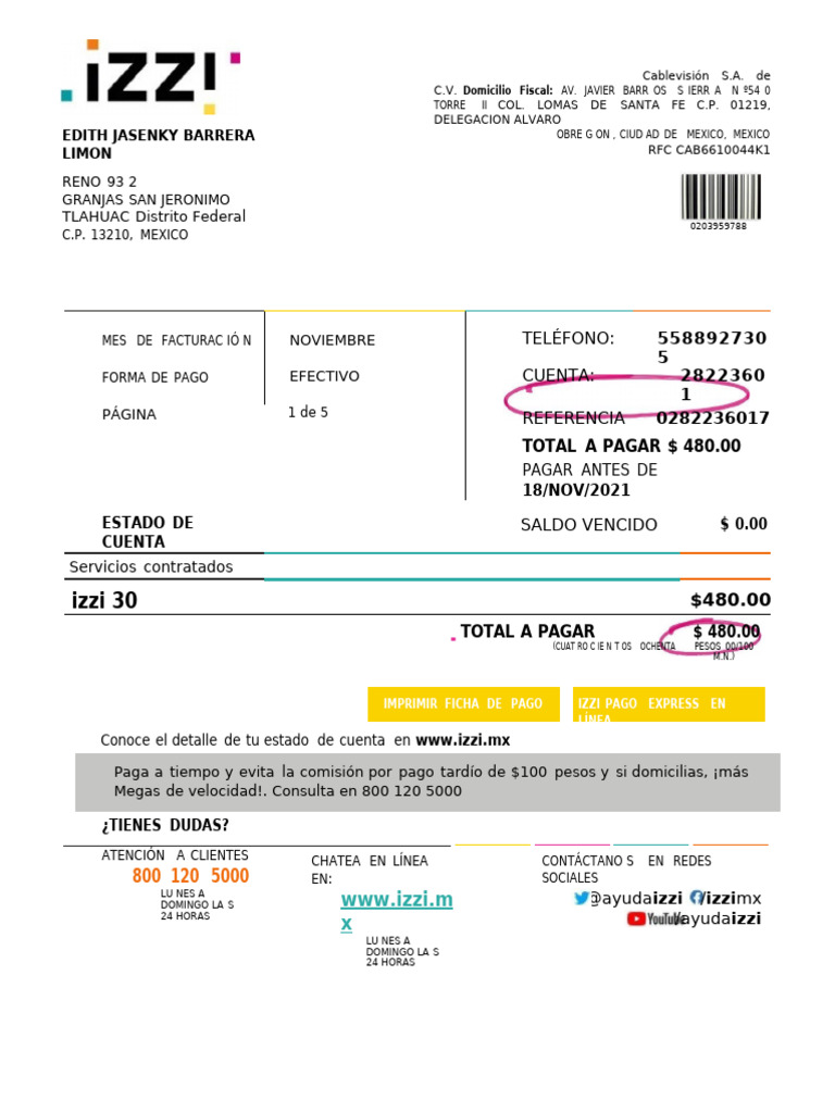 Comprobante Izzi 1 | PDF | Empresas